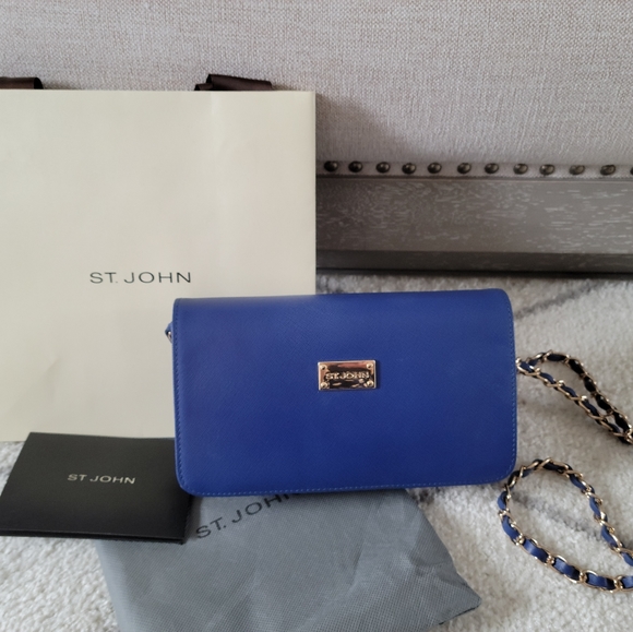 St. John | Bags | St John Wallet On Chain With Azure Gold Chain | Poshmark